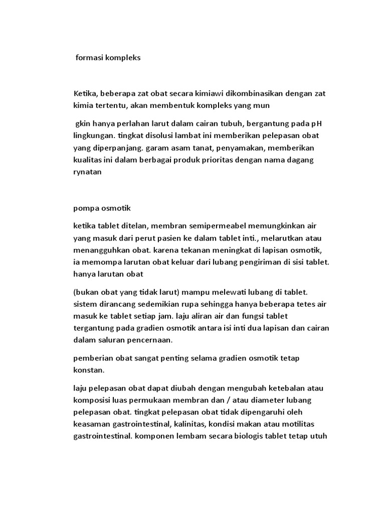 Mekanisme Pelepasan Tablet | PDF | Kesehatan Holistik