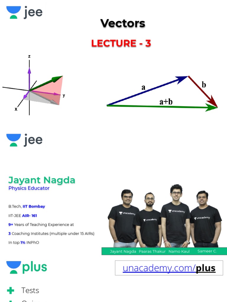Vector Concepts for IIT-JEE Preparation | PDF | Euclidean Vector | Triangle
