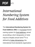 INS Numbers and Food Additives List | PDF | Salt (Chemistry) | Hydroxide
