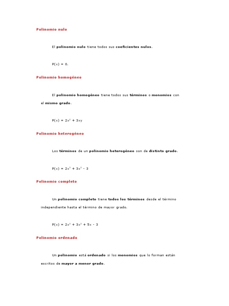 Polinomio Nulo | PDF | Matriz (Matemáticas) | Relaciones matematicas