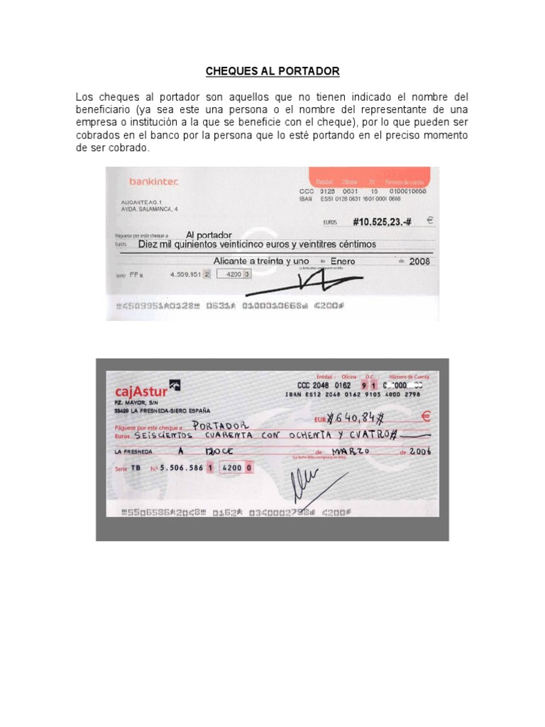 10 Tipos de Cheques | PDF | Cheque | Bancos