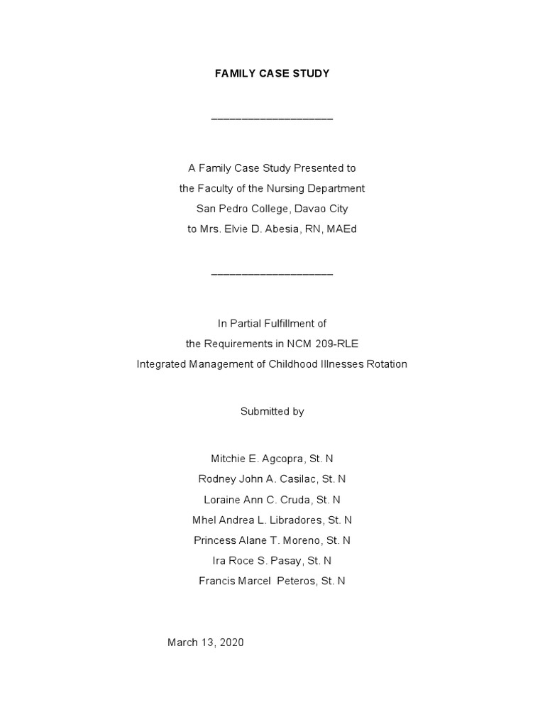 FAMILY CASE STUDY Raw 1 | PDF | Birth Control | Family Planning