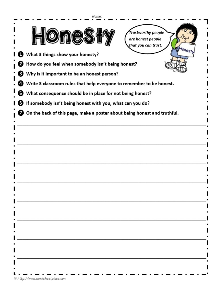 Honesty Worksheet | PDF