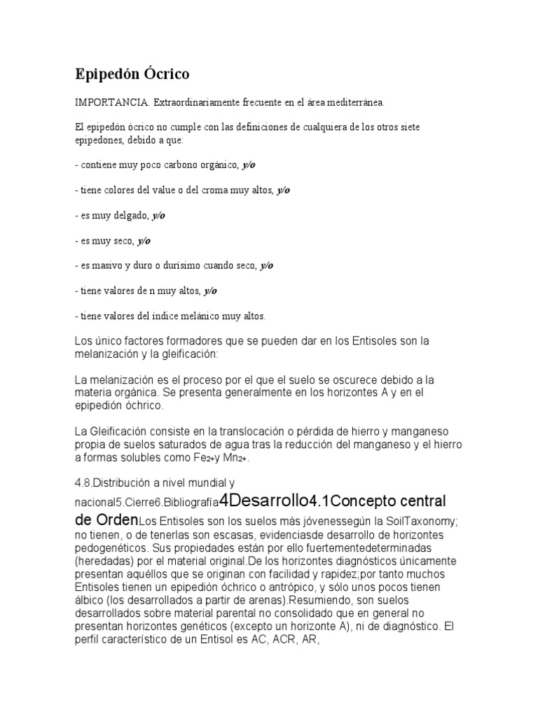 Epipedón Ócrico | PDF