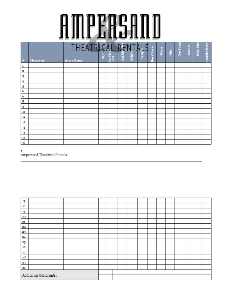 Costume Measurement Guide for Actors | PDF | Seam (Sewing) | Human ...