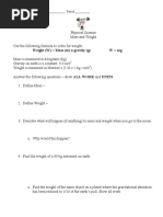 Mass and Weight Problems and Solutions | PDF | Weight | Mass