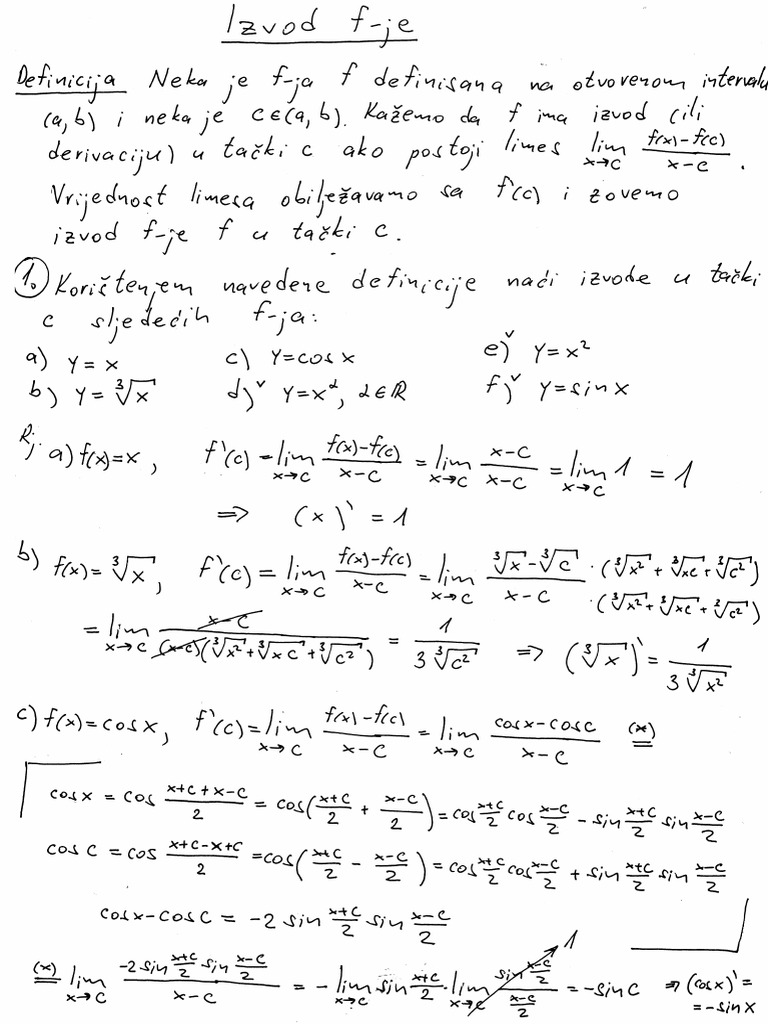 06 Izvodi Funkcija Lopitalovo Pravilo | PDF