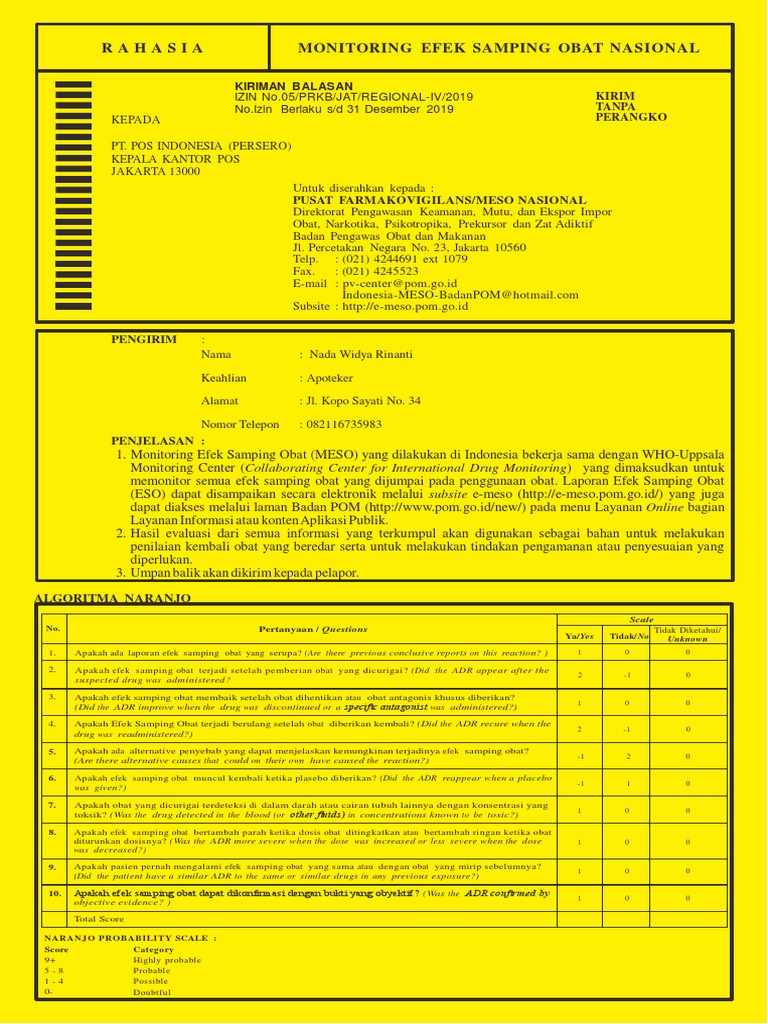 Nada Widya R - Form MESO | PDF | Pengembangan Diri