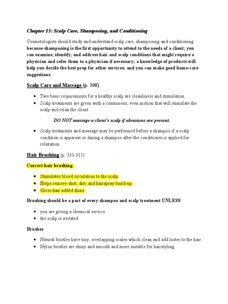 Cos - Chapter 15 Scalp Care Shampooing and Conditioning PDF | PDF ...