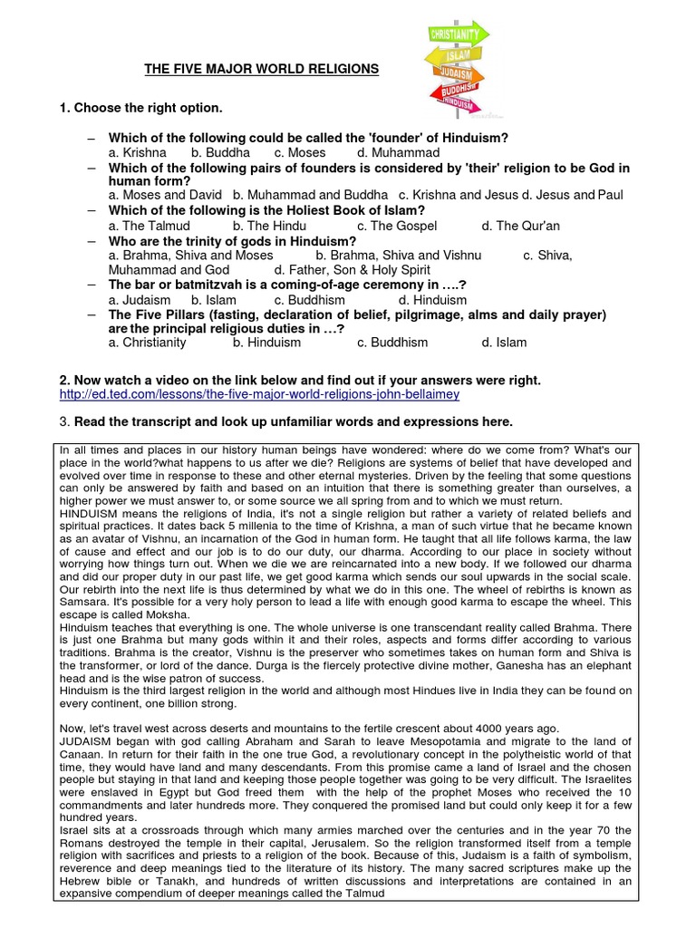 Five Major World Religions | PDF | Reincarnation | Religious Faiths