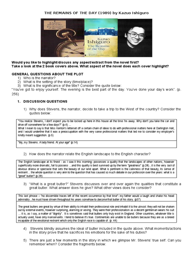 The Remains of The Day | PDF