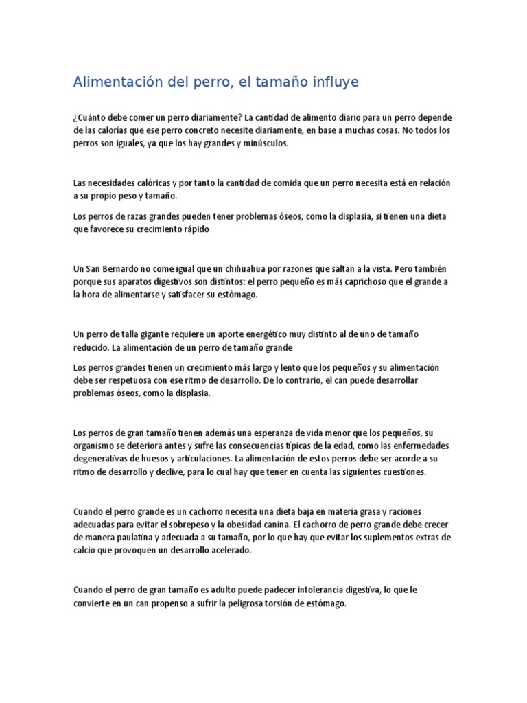 Alimentacion de Un Perro Poo | PDF | Perros | Dieta