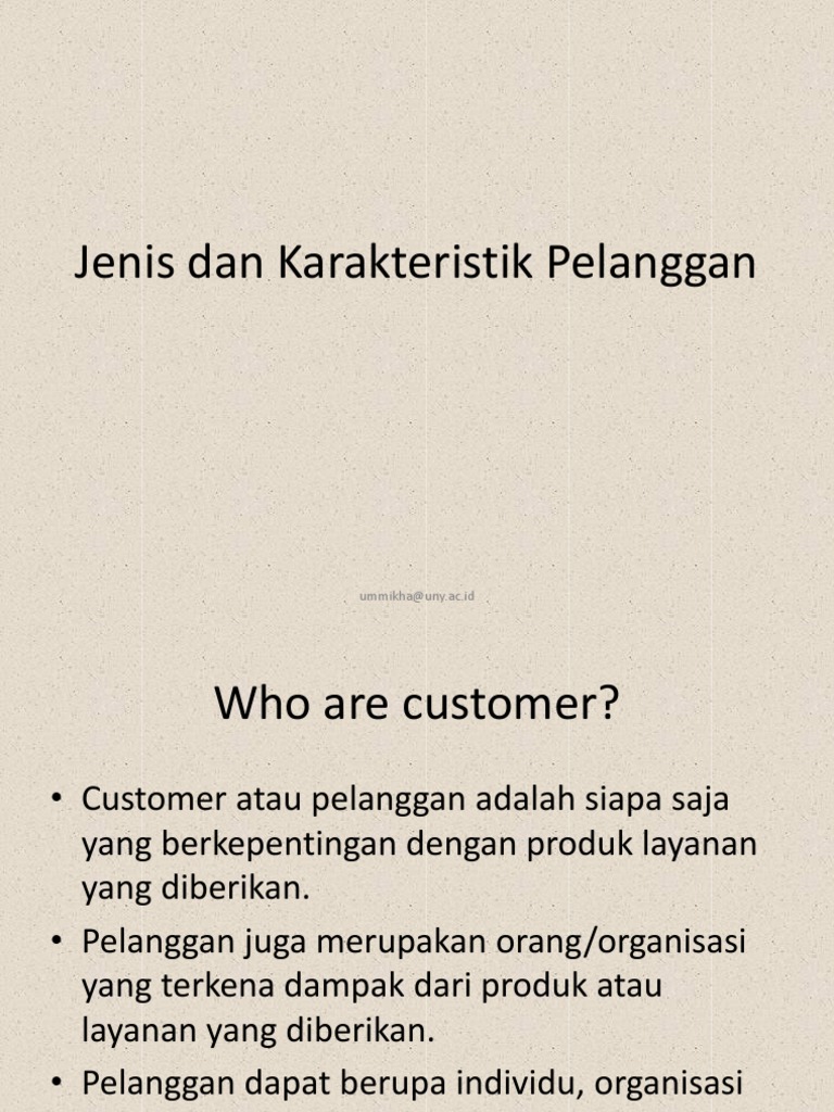 A Pengertian Dan Jenis Pelanggan | PDF