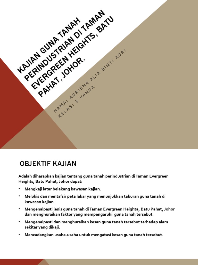 Kajian Guna Tanah Perindustrian Di Taman Evergreen Heights | PDF