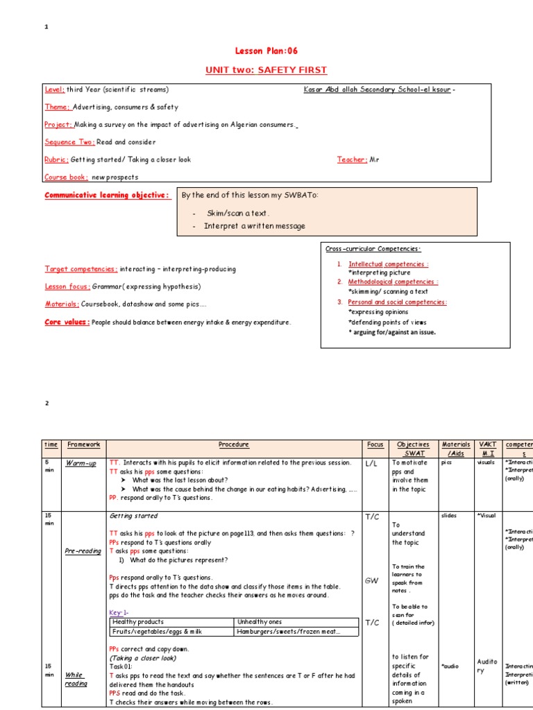 Lesson Plan 06 Advertising | PDF | Question | Advertising
