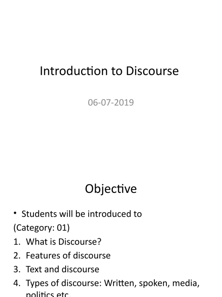 Introduction To Discourse | PDF | Linguistics | Semiotics