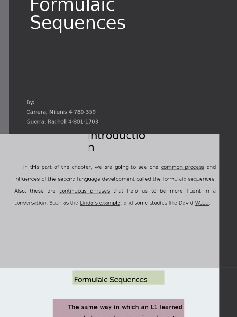 Formulaic Sequences | PDF | Fluency | Second Language