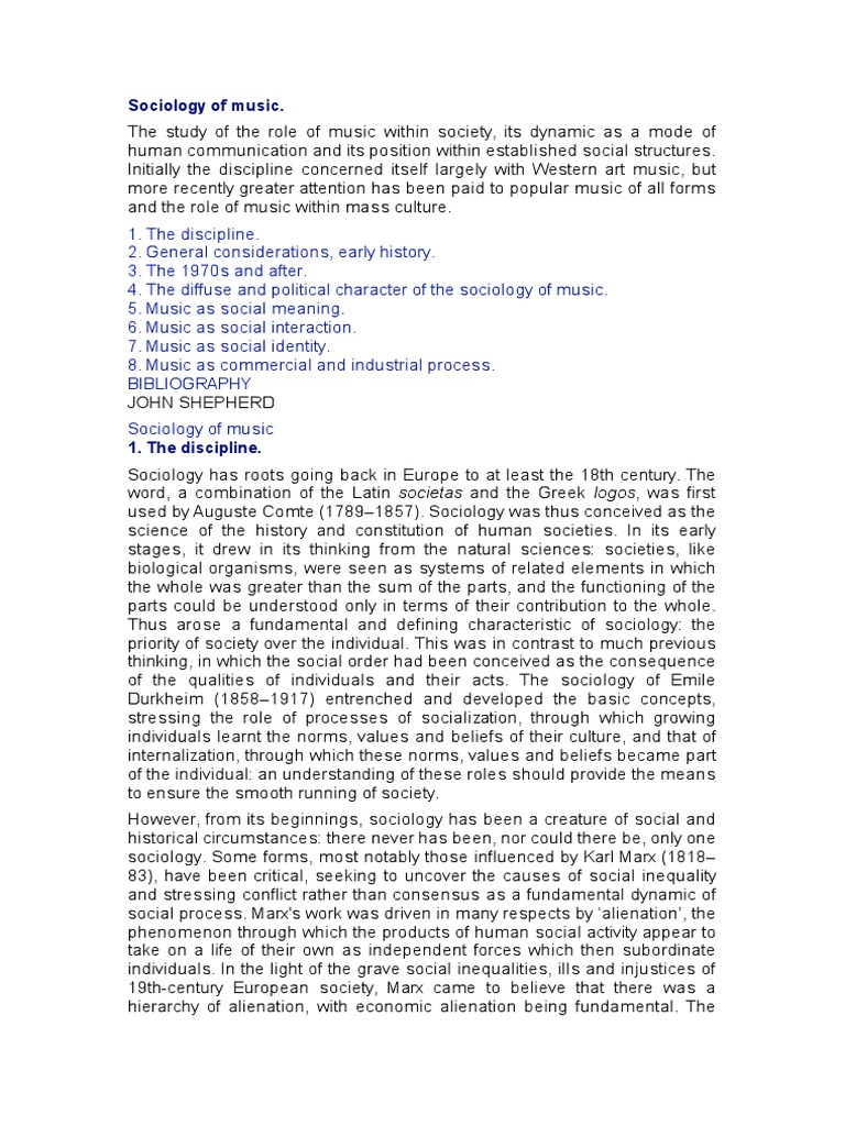 Sociology of Music PDF | PDF | Max Weber | Sociology