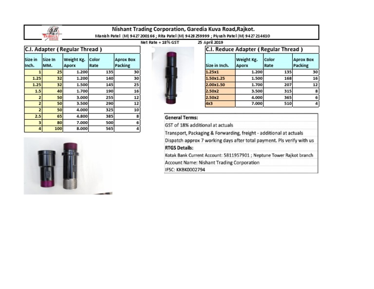 Adapter Price List | PDF