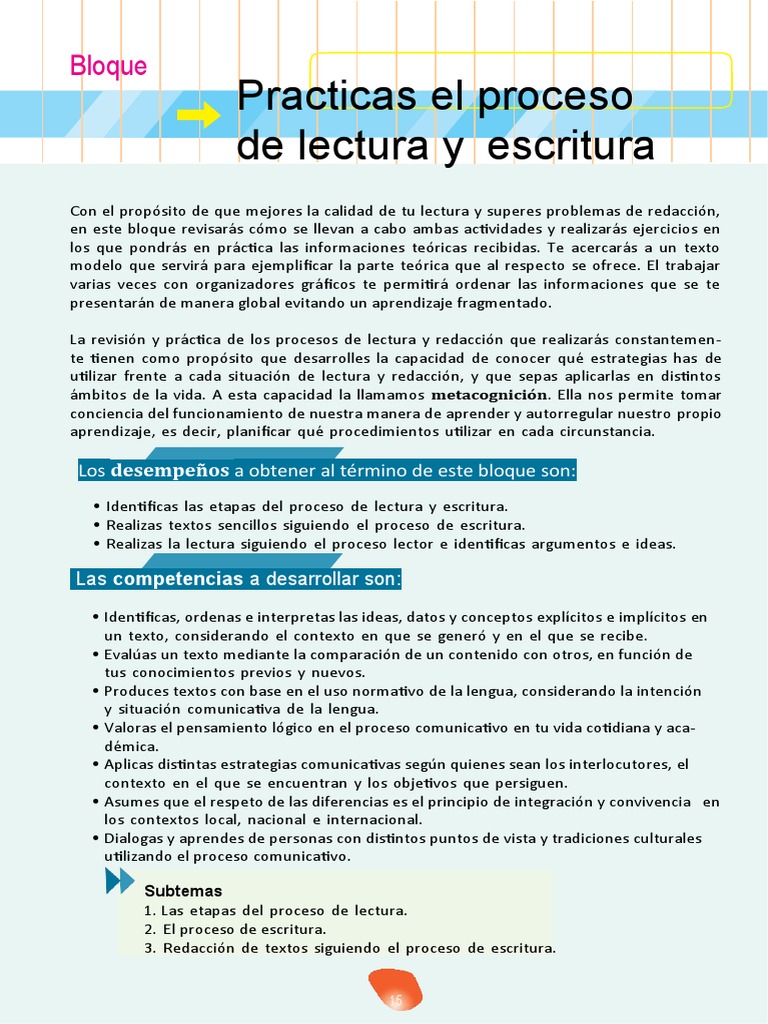 Etapas del Proceso de Lectura y Escritura | PDF | Aprendizaje ...