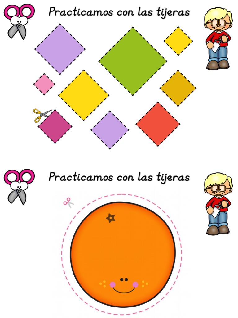 Conjunto de Actividades para Trabajar Con Tijeras PDF | PDF