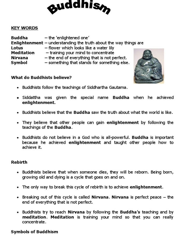 Buddhism Intro Worksheet | PDF | Enlightenment In Buddhism | Gautama Buddha
