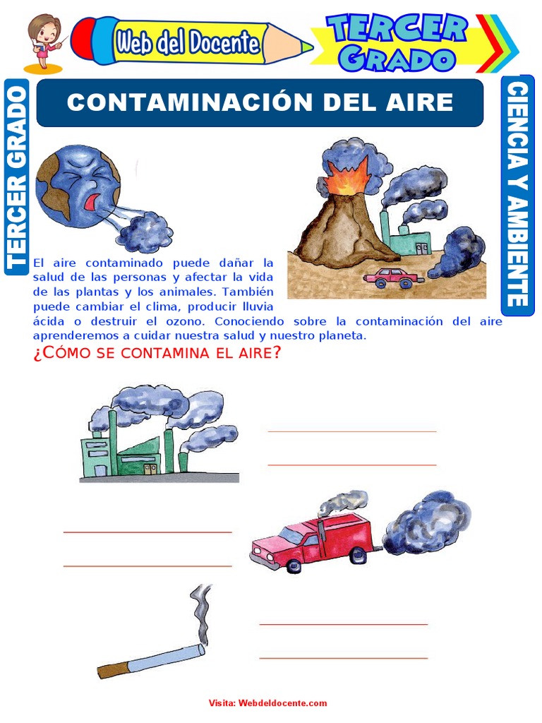 Fichas De Trabajo Sobre La Contaminacion Del Aire Para Niños
