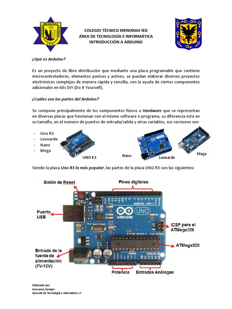 Introducción a Arduino y sus partes | PDF | Arduino | Hardware de la ...