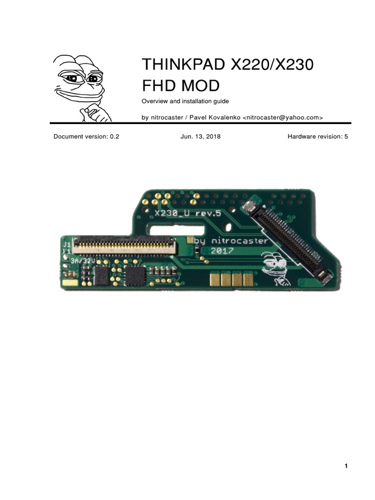 ThinkPad X220/X230 FHD Mod Guide | PDF | Soldering | Electrical Connector