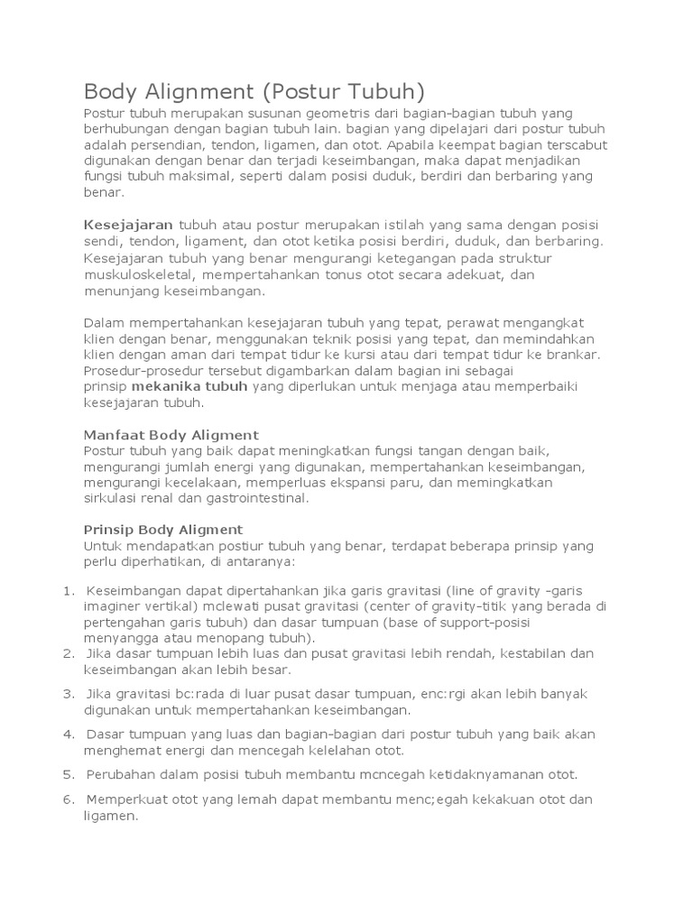 Body Alignment | PDF | Karier & Perkembangan | Kesehatan Holistik