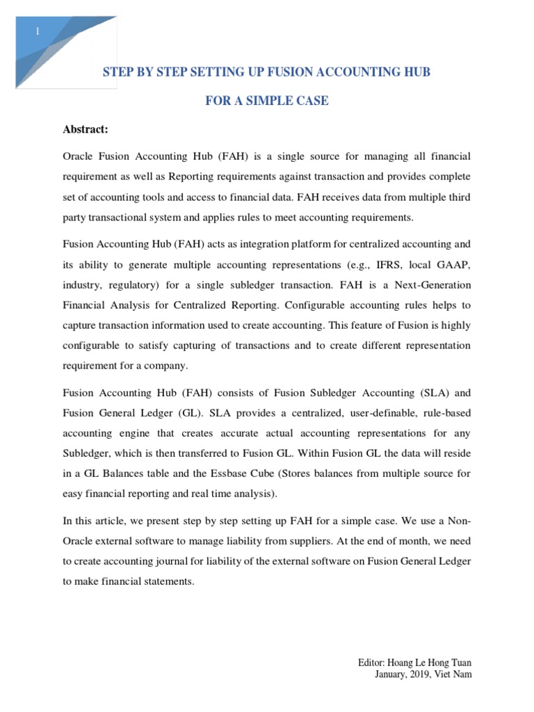 Step by Step Setting Up Fusion Accounting Hub | PDF | Financial ...