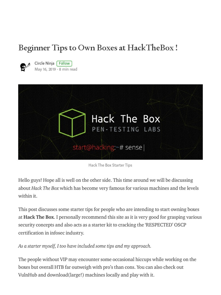 Beginner Tips To Own Boxes at HackTheBox ! - Bug Bounty Hunting ...