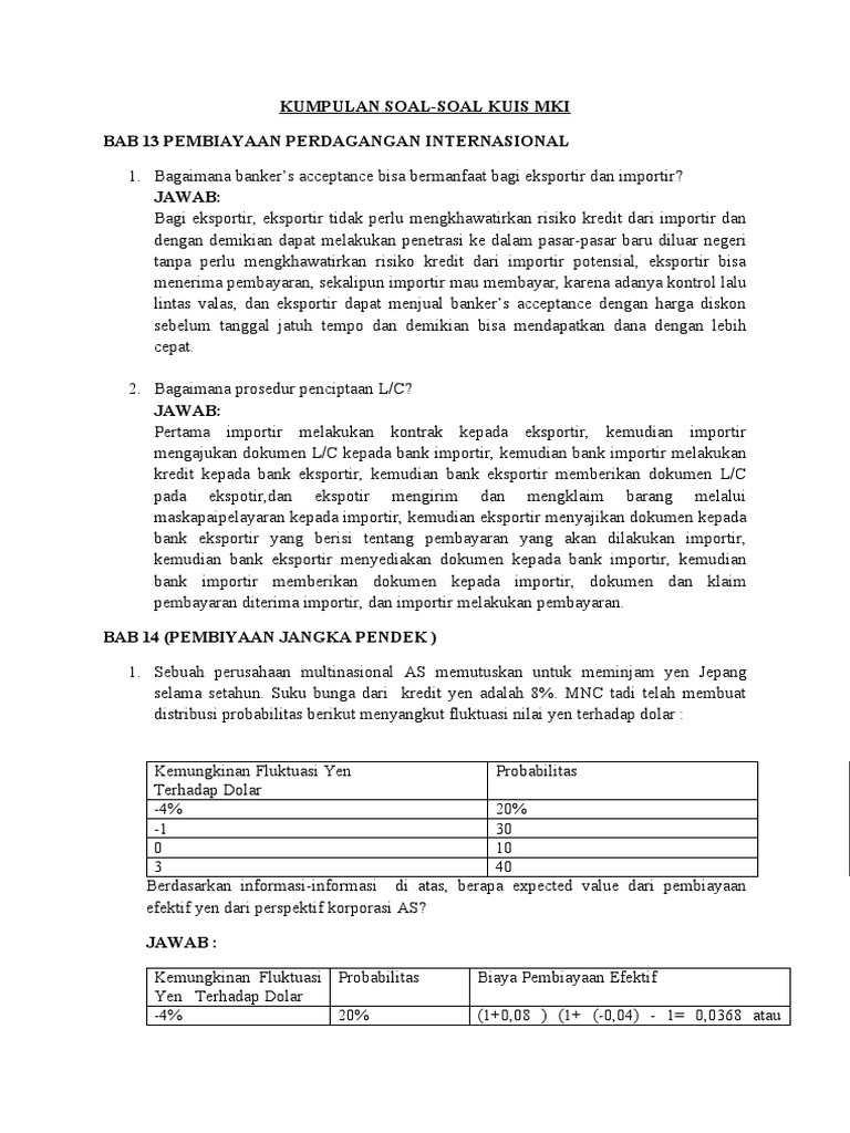 Kumpulan Soal Mki | PDF