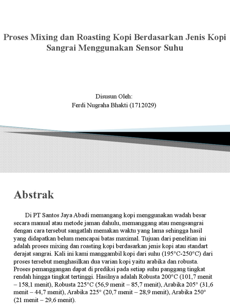 Proses Mixing Dan Roasting Kopi Berdasarkan Jenis Kopi | PDF | Memasak ...