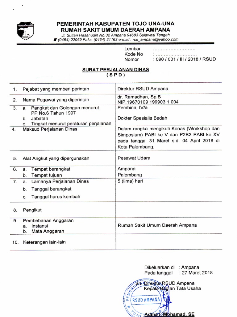 Contoh SPPD | PDF