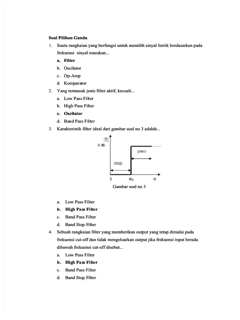 Soal Tentang Filter Frekuensi PDF | PDF