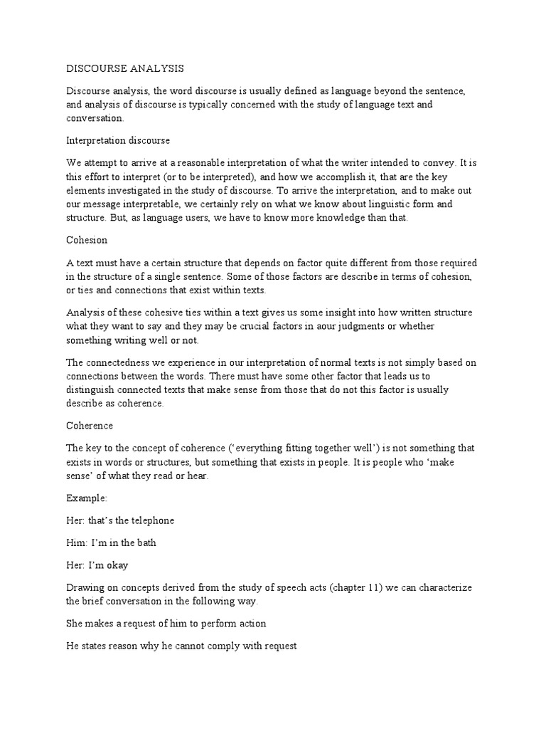 Discourse Analysis | PDF | Linguistics | Communication