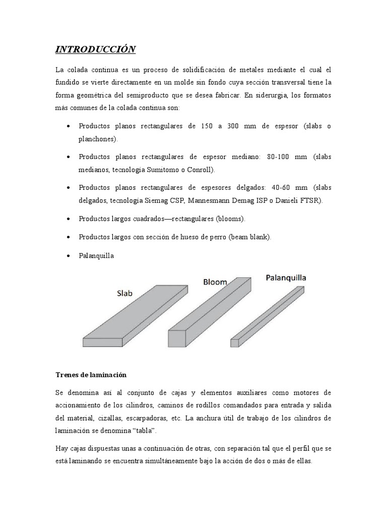 Proceso de Colada Continua en Acero | PDF | Hierro | Fundición