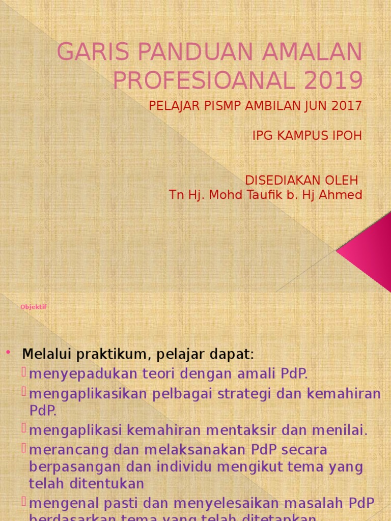 Draf Semakkan Buku Garis Panduan Amalan Profesional 2019 | PDF