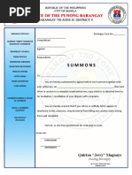 Barangay SUMMON | PDF | Leasehold Estate | Property Law