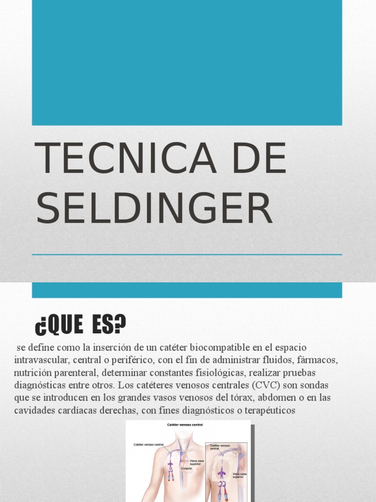 Tecnica de Seldinger | PDF | Terapia intravenosa | Angiología