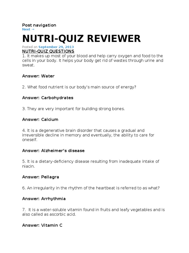 Nutri Trivia | PDF | Vitamin | Nutrients