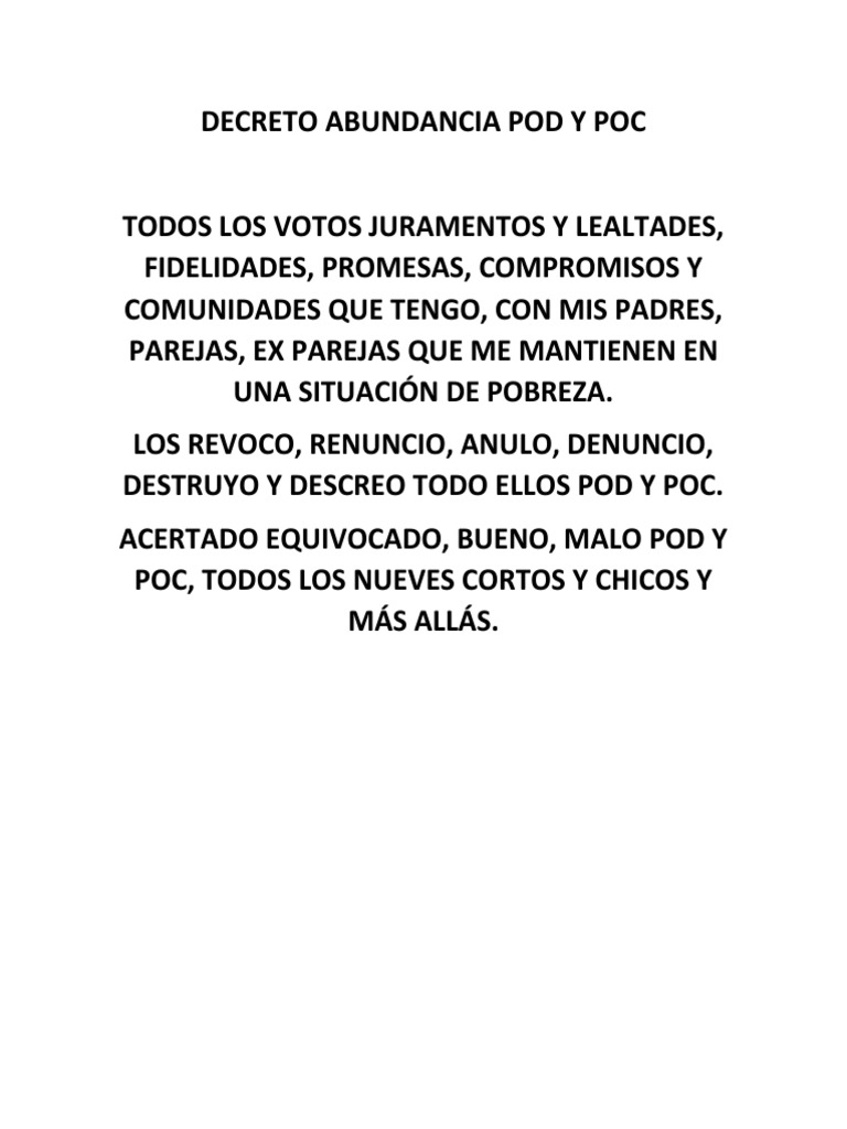 Decreto Abundancia Pod y Poc | PDF