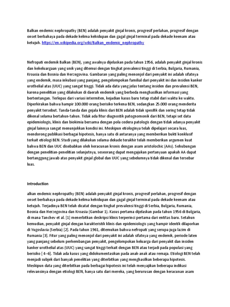 Balkan Endemic Nephropathy | PDF | Pengembangan Diri | Kesehatan Holistik