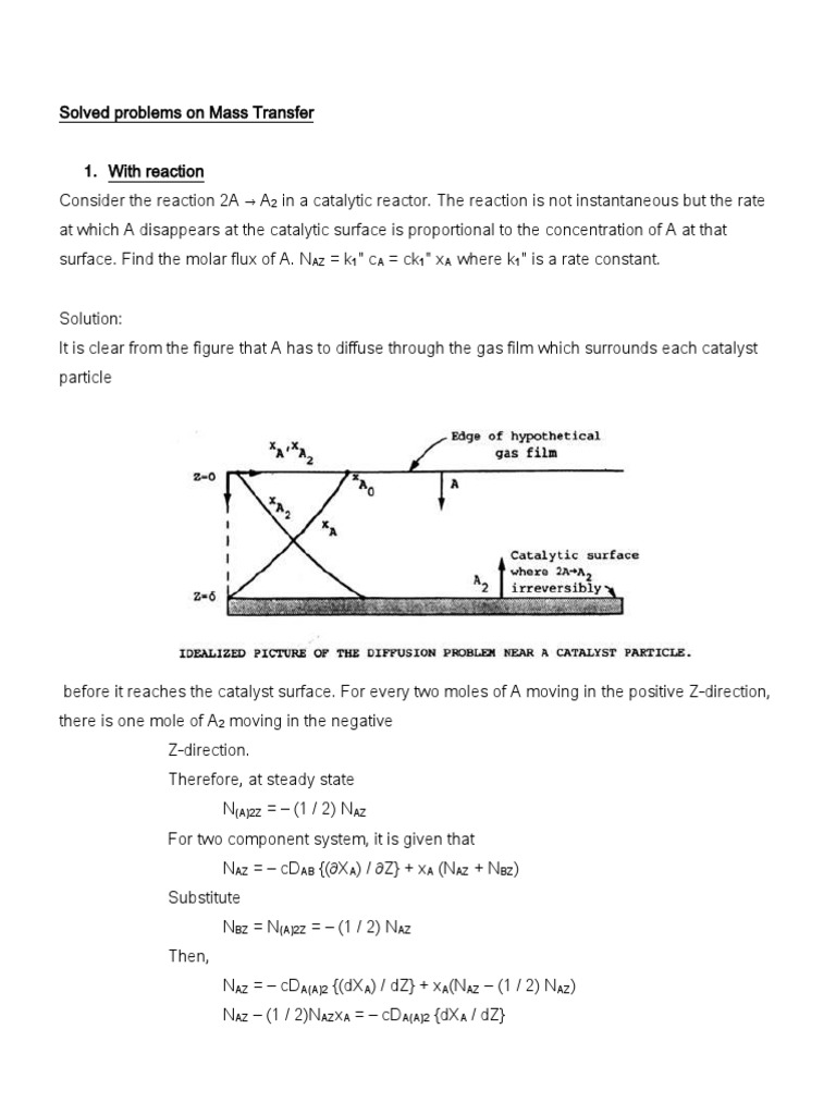 Solved Problems On Mass Transfer PDF | PDF | Mechanical Engineering ...
