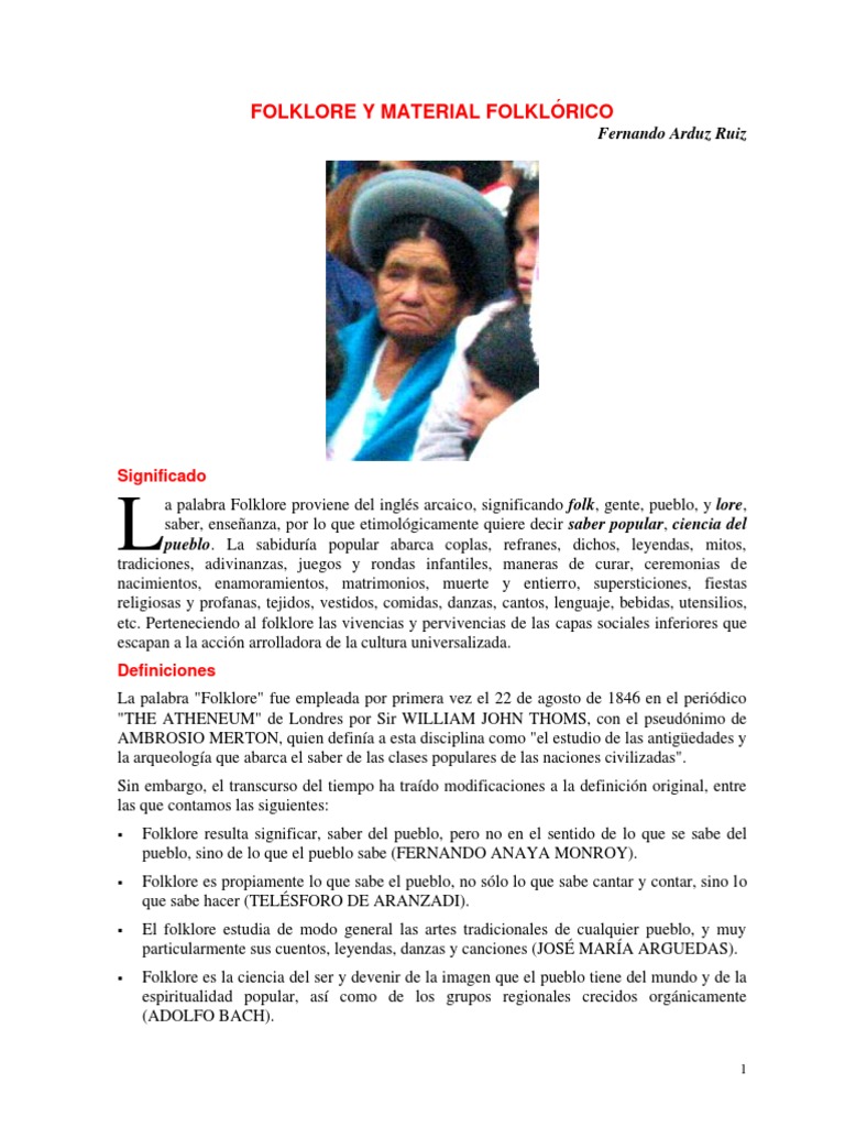 Folklore y Material Folklórico | PDF | Folklore | Antropología
