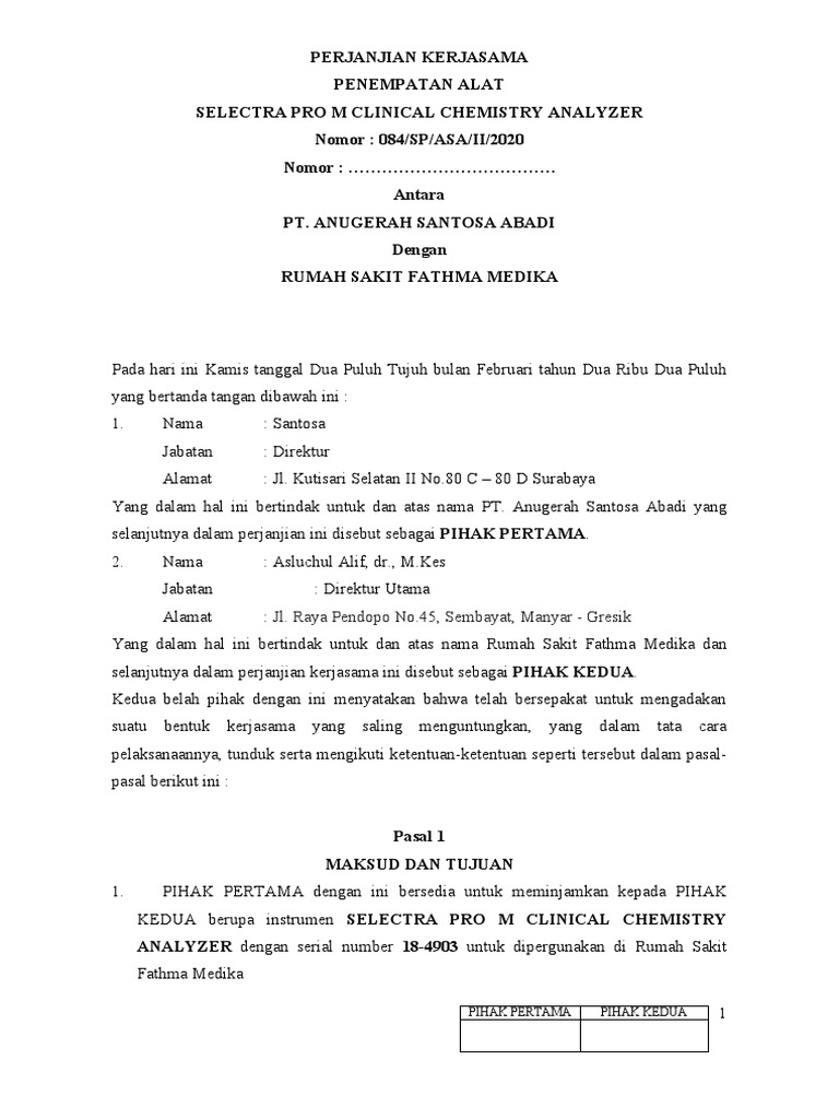 Kso Alat Selectra Pro M (Bu-Ichem) - RS Fathma | PDF