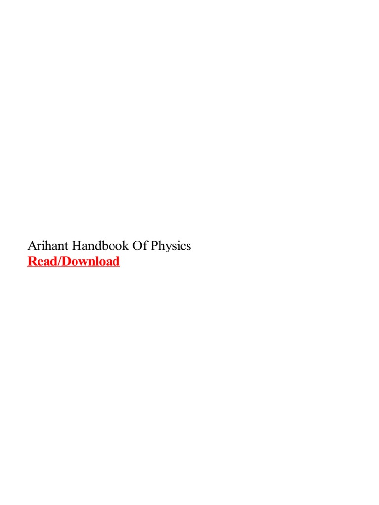 Arihant Handbook of Physics | PDF | Science & Mathematics | Technology ...
