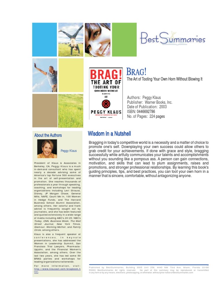 Brag Summary | PDF | Nonverbal Communication | Job Interview
