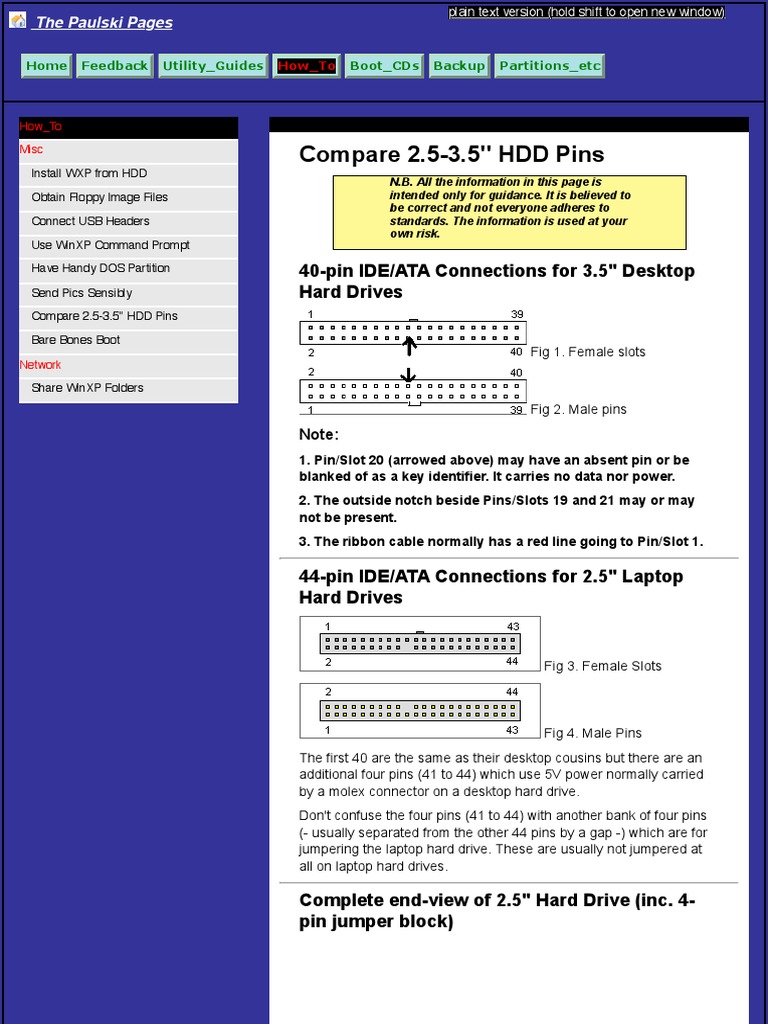 HDD Pins 2.5-3.5 Inch PDF | PDF | Hard Disk Drive | Personal Computers